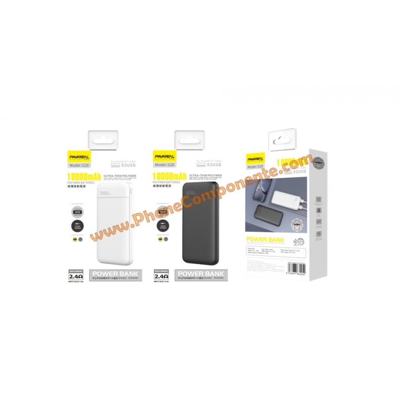 Pavareal Power Bank 10000mAh Ultradelgado Negra (G20)